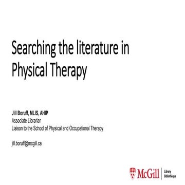 Searching with PICO and Alternative question formulation framework--Physical Therapy | PPTX