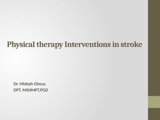 Stroke - Case presentation | PPTX | Physical Therapy | Wellness
