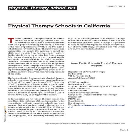 Physical therapy schools in florida | PDF