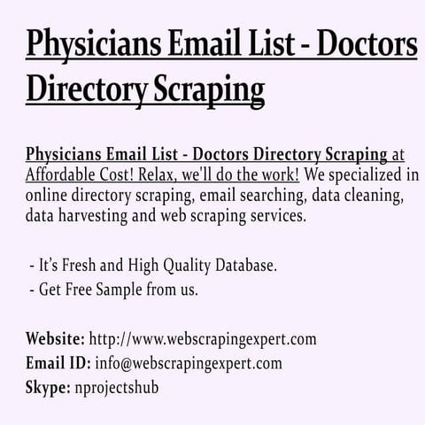 Physicians Email List - Doctors Directory Scraping | PPTX