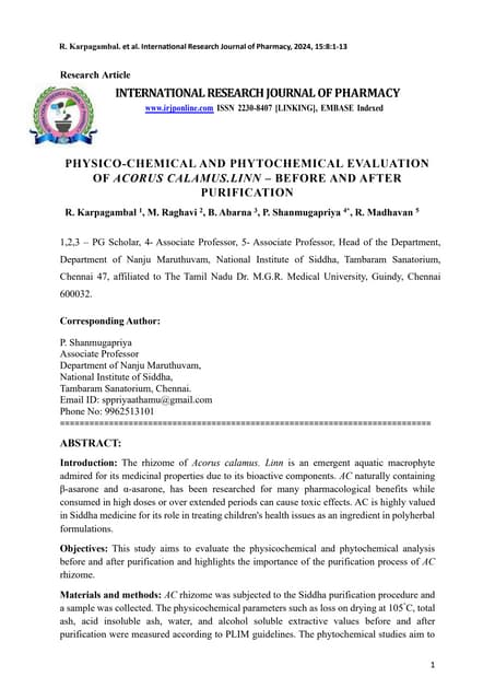 Analytical Profile of Herbal Drugs and its significance. | PPT
