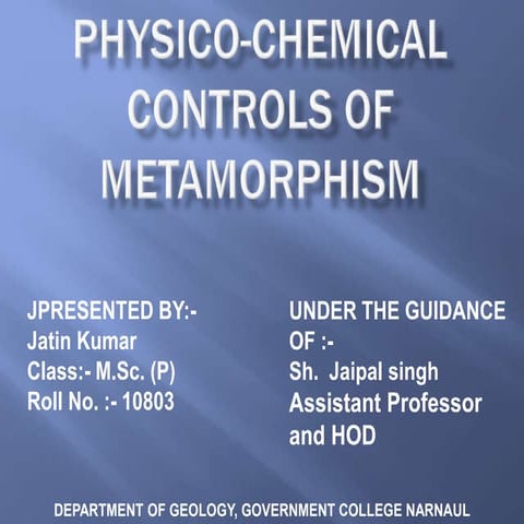 Physico-chemical controls of rocks | PPTX