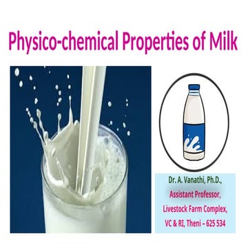 Physical and chemical properties of milk | PPT