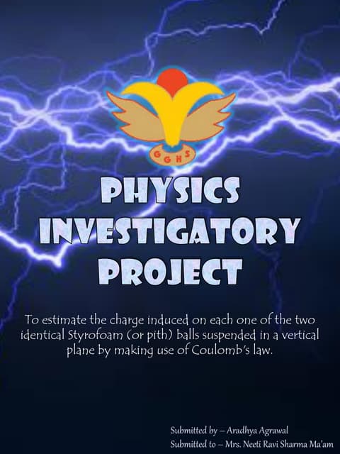 Class 12th Physics Project File (Capacitors) 23-24 | PDF