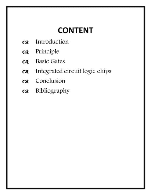 Physics Investigatory project Class 12 Logic Gates | PDF