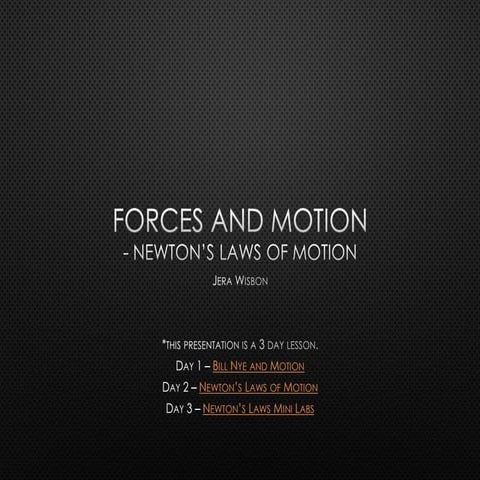 Physics - Newtons Laws and Force | PPT