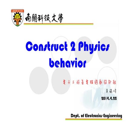 Construct 2 Physics behavior | PPT