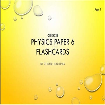 CIE IGCSE Physics - Paper 6 Flash cards | PPTX