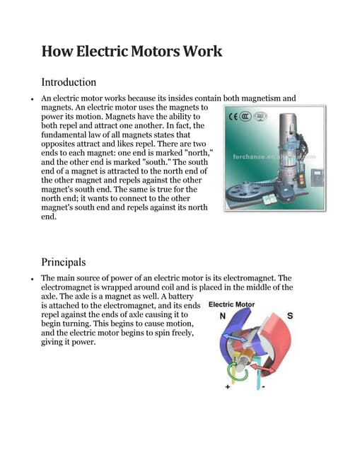 Electric motor and generator | PPTX