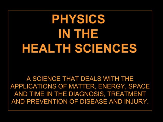 Motion and its applications to health sciences | PPTX