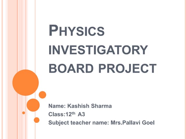 XII INVESTIGATORY PHYSICS PROJECT | PDF