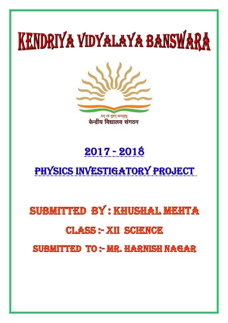 Rectifier class 12th physics investigatory project | PDF