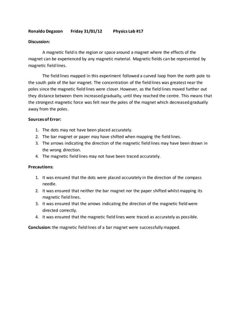 CSEC Physics Lab - IV Relationship of a filament lamp | DOCX