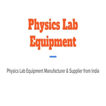 Physics Lab Equipment List | PPTX