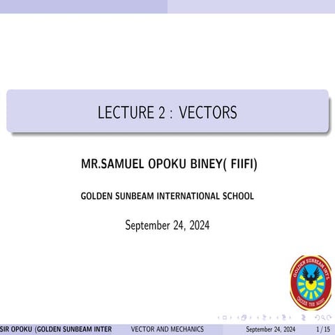 physics lecture 2.pdf. Vectors in Physics is a very delicate fundamental course | PPT