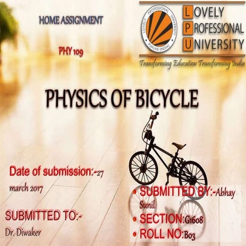 Physics of bicycle | PPTX
