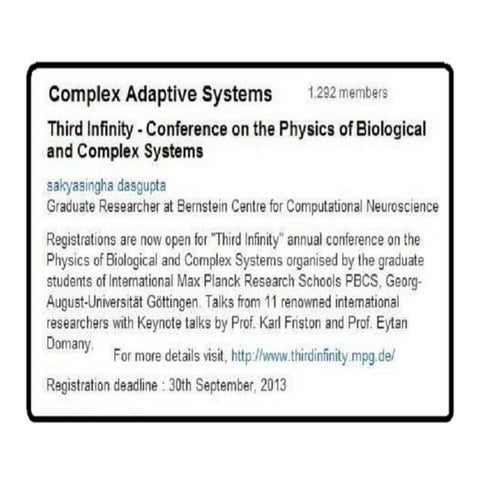 Physics of biological and complex systems 2013 | PPT