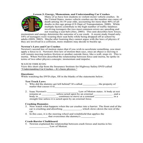 Physicsof carcrash momentum | PDF