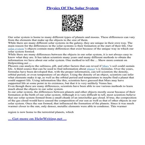 Physics Of The Solar System | PDF