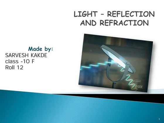 Light - Reflection and Refraction Class 10 Physics Complete | PPTX ...