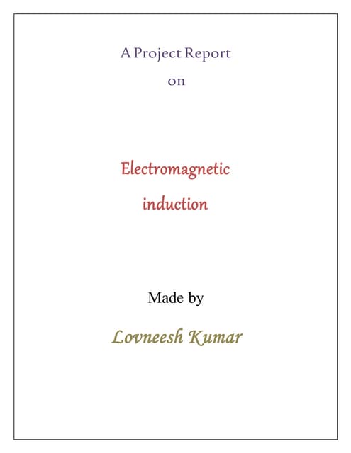 Physics Investigatory Electromagnetic Induction Class Xii Pdf