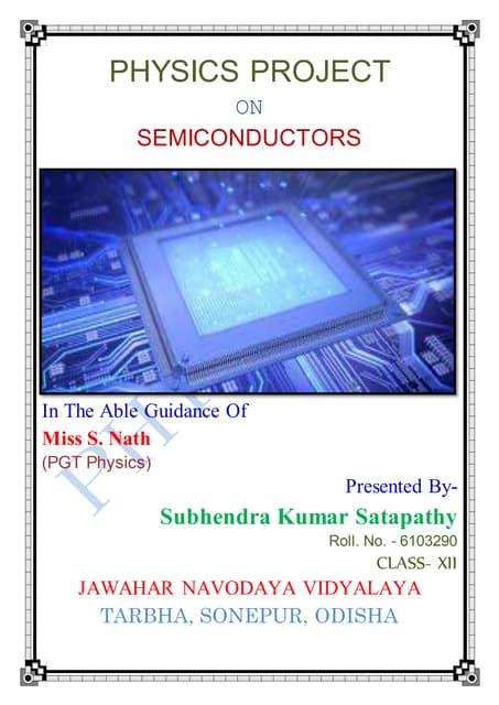 INVESTIGATORY PROJECT ON SEMICONDUCTOR by shivam jhade | PDF