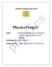 Factors on which the internal resistance/emf of a cell depends | PDF