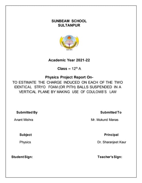 Physics investigatory project | DOCX | Chemistry | Science