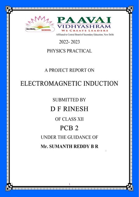 Physics Investigatory - Electromagnetic Induction. CLASS XII | PDF