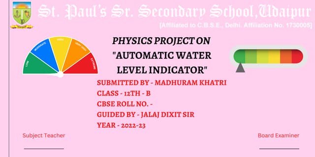Project Report on Water Level Indicator | PDF