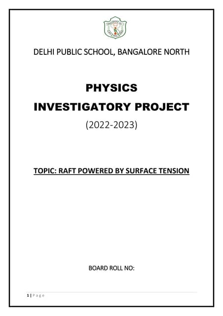 Physics Project Class 11 Pdf