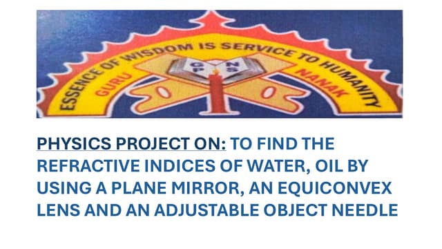 Refractive index of liquids using travelling microscope | PPTX ...