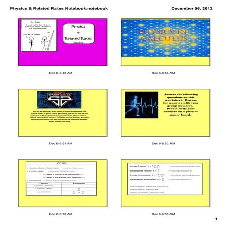 Physics & related rates notes | PDF