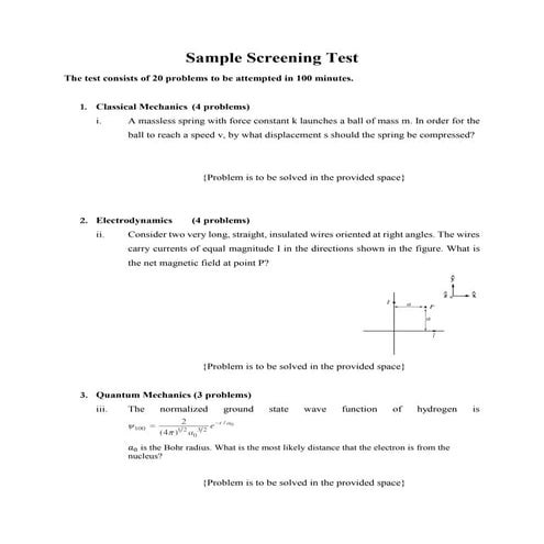 Physics sample paper of ms | PDF