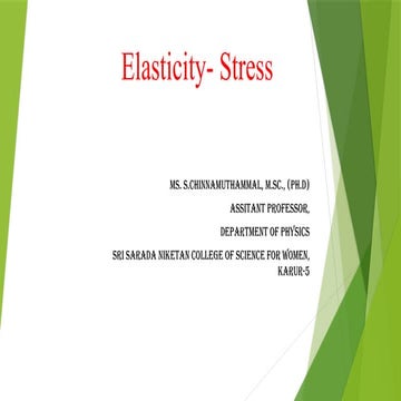 Elasticity Stress - definetion with diagram | PPTX
