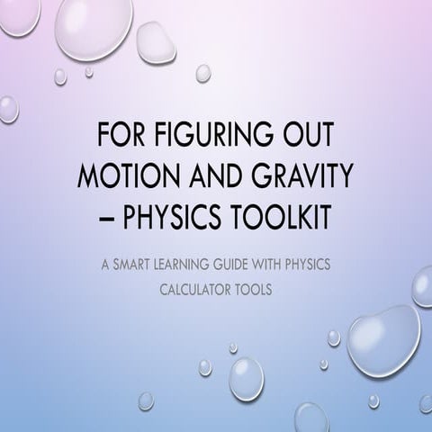 Mastering Motion & Gravity: The Ultimate Physics Calculator Toolkit for ...