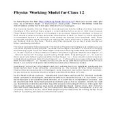 Physics working model for class 12