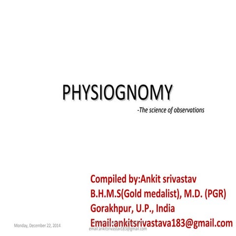 Physiognomy:The science of observation in Homoeopathy way | PPS