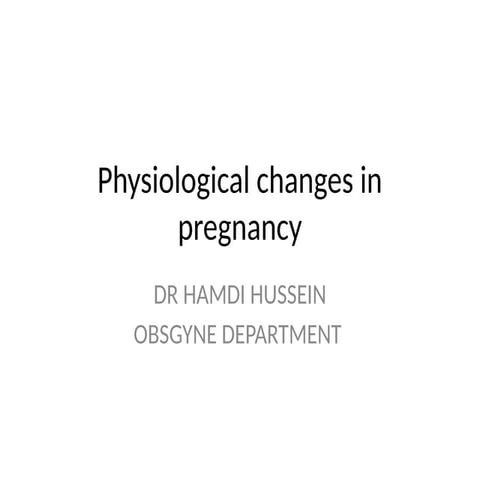 Physiological changes in pregnancy. pptx | PPT
