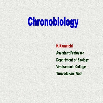 Physiology - Chronobiology.pptx | Biological Sciences | Science