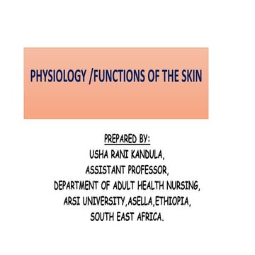 Physiology functions of the skin | PPT