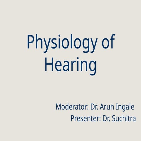 Physiology of hearing ppt | PPTX