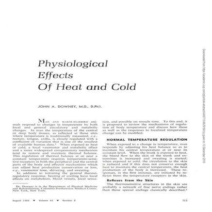 Physiology of heat and cold | PDF