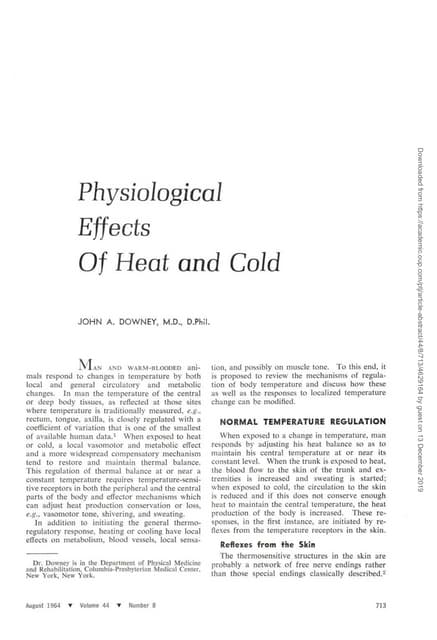 Physiologic and therapeutic effects of heat | PDF