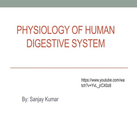 Physiology of human digestive system | PPTX