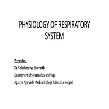 Respiratory System Physiology Ppt Pptx Respiratory System Physiology