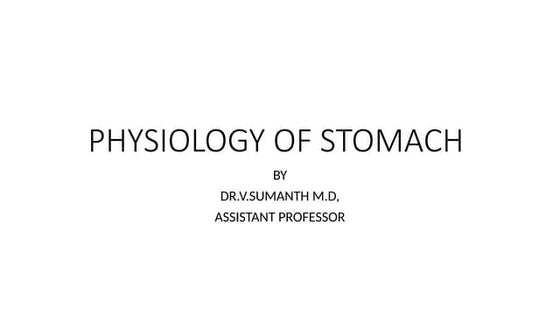 Presentation on the mechanism of HCl production in the stomach | PPT