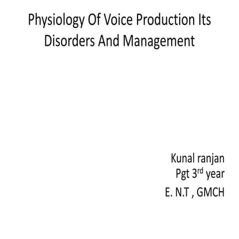 Physiology Of Voice Production Its Disorders And Management.pptx