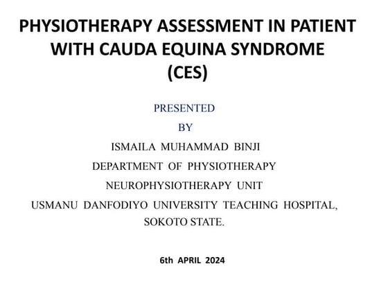 Cauda Equina Syndrome | PPT