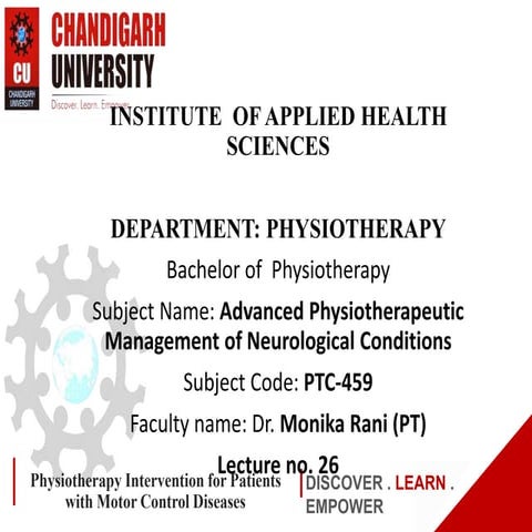 Motor relearning programme | PPTX